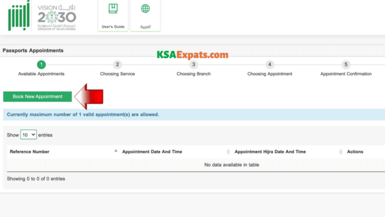 How to book Jawazat appointments on Absher - KSAexpats.com