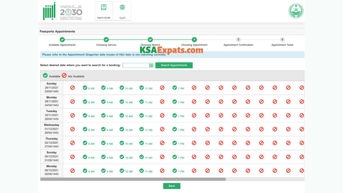 How to book Jawazat appointments on Absher - KSAexpats.com