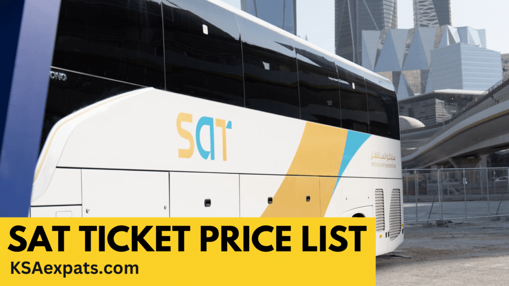 SAT SAPTCO Bus Ticket Price List 2024 KSA Expats