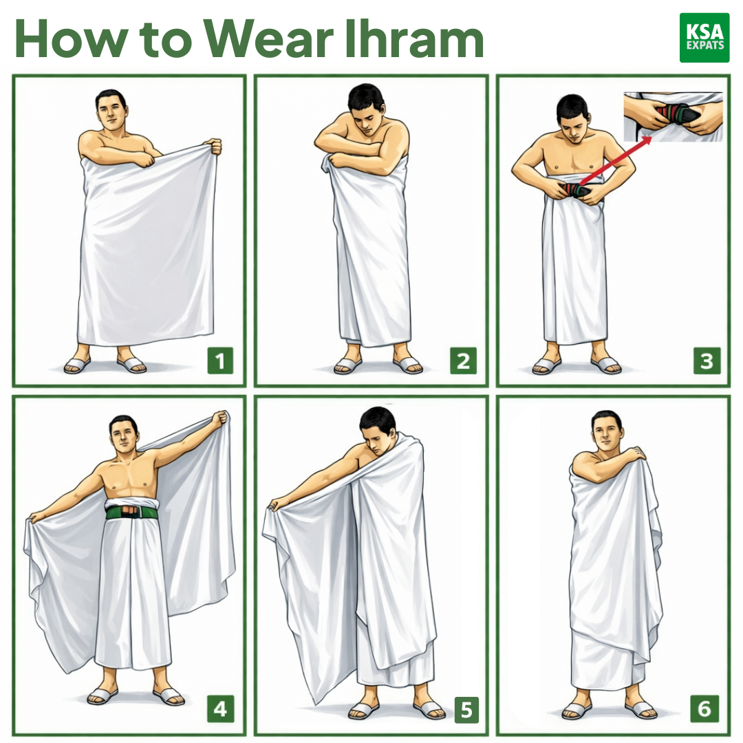 How to Wear Ihram: A Step-by-Step Guide for Pilgrims | KSA Expats